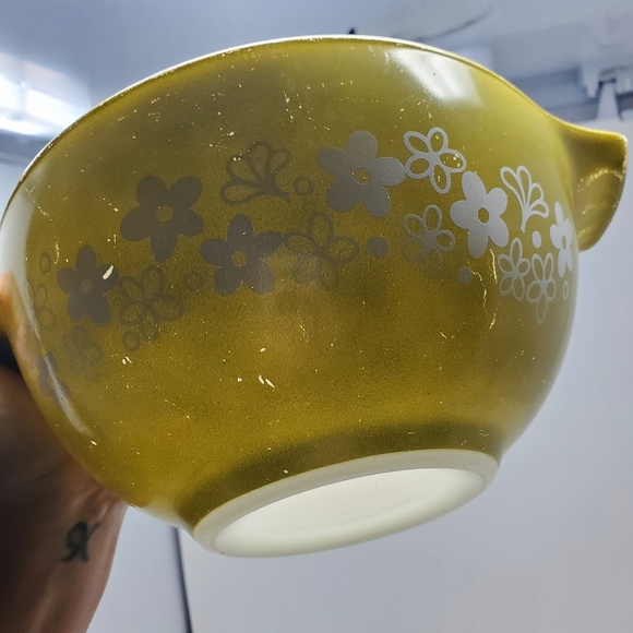 Pyrex | Kitchen | Vtg Pyrex Green Spring Blossom Crazy Daisy Cinderella ...